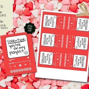 Music Playlist Digital Download Valentine's Day Cards | Cute Kids ...