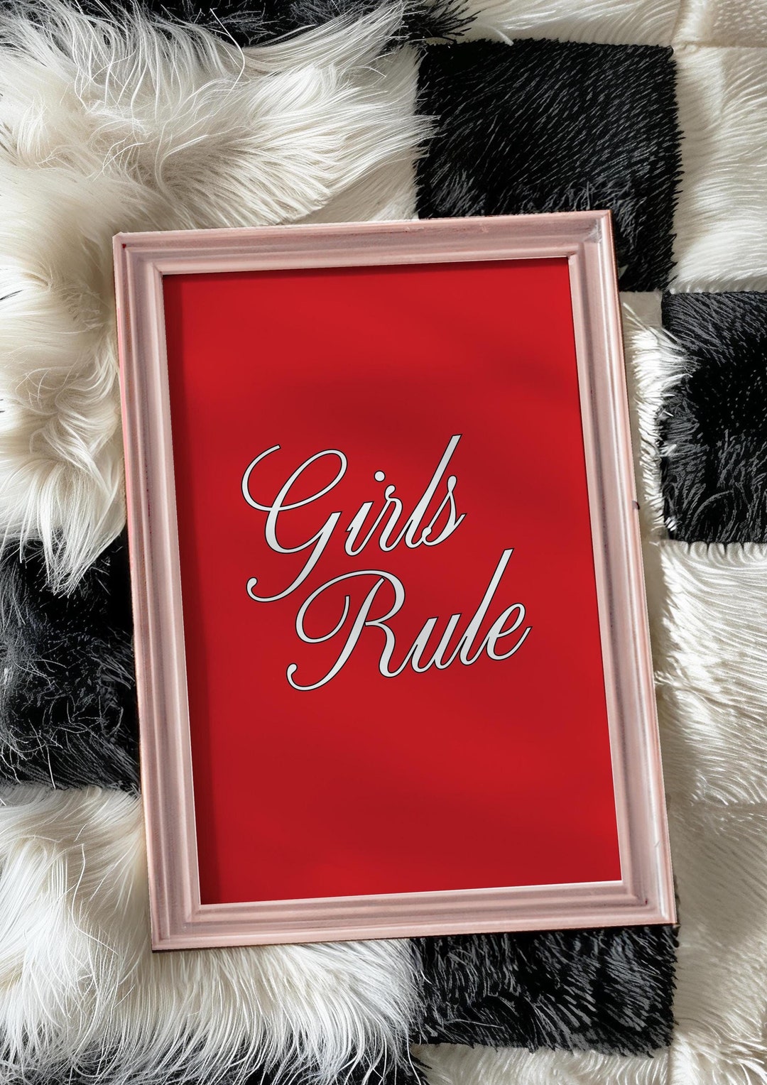 Girls Rule Red Digital Print | Cute Valentines Girl Posters | Girl ...