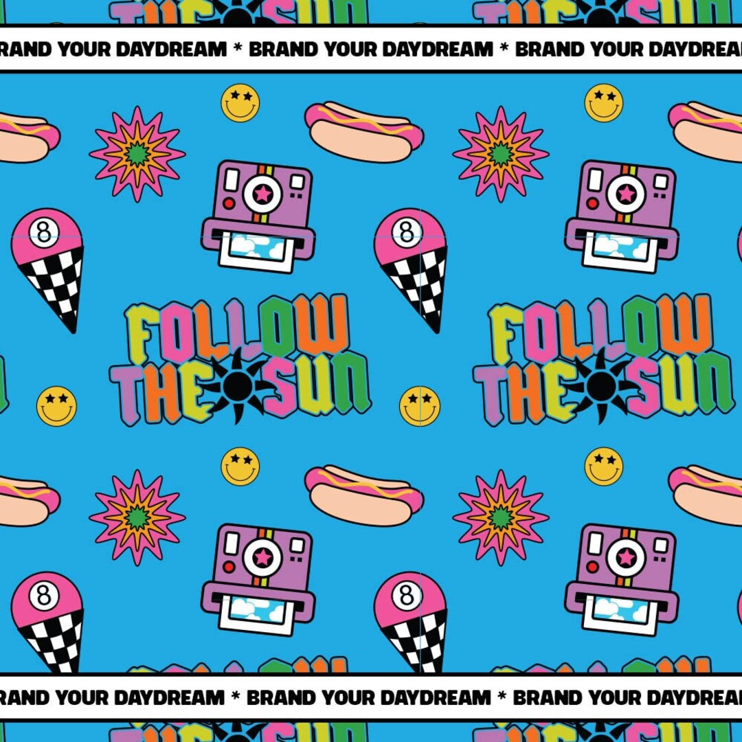 Summer Vibes Seamless Repeat Pattern | Fabric Printing | Funky Retro ...