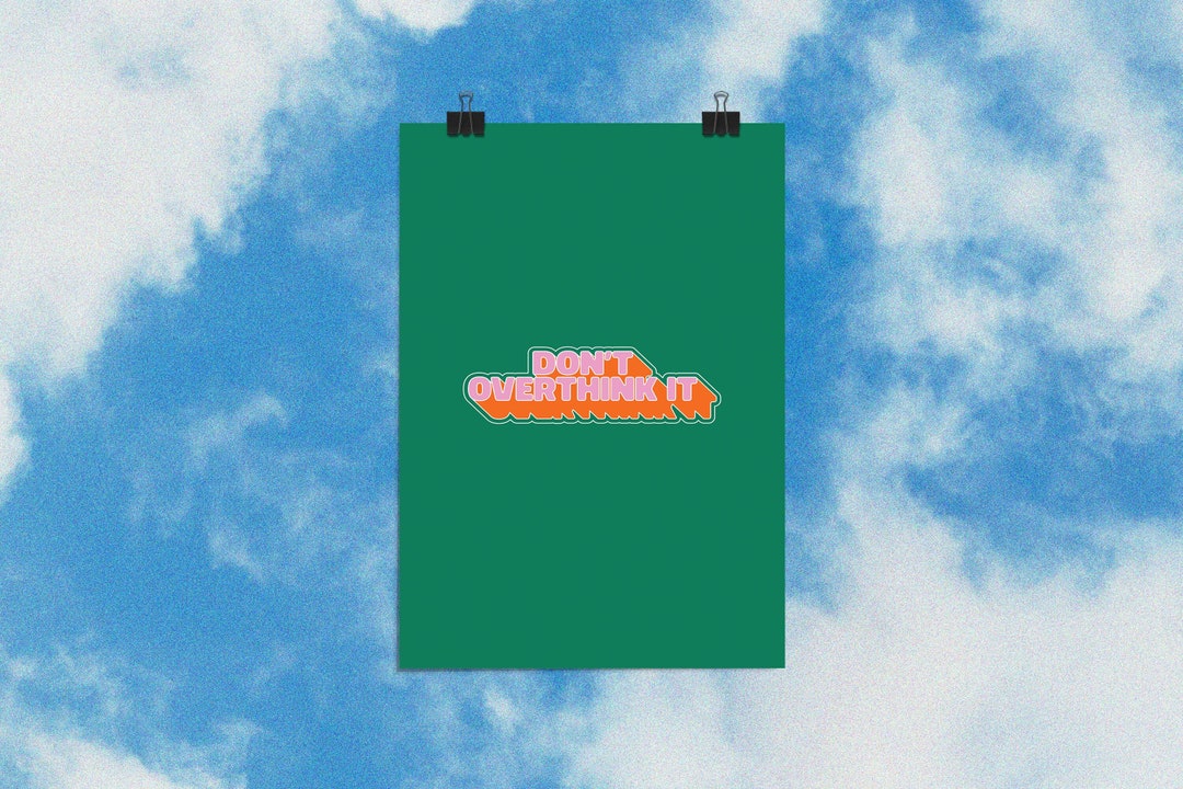Don't Overthink It Digital Print | Retro Home Decor | Aesthetic Bedroom ...