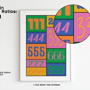 Retro Angel Numbers Digital Print Dopamine Decor Aesthetic Bedroom Wall ...