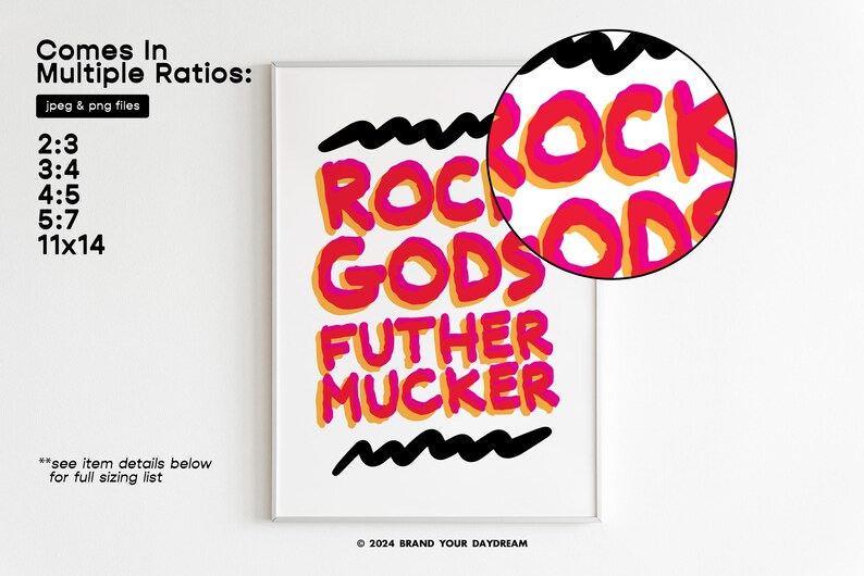 Rock Gods Wall Art | Funny Rock and Roll Poster | the Runarounds Quote ...