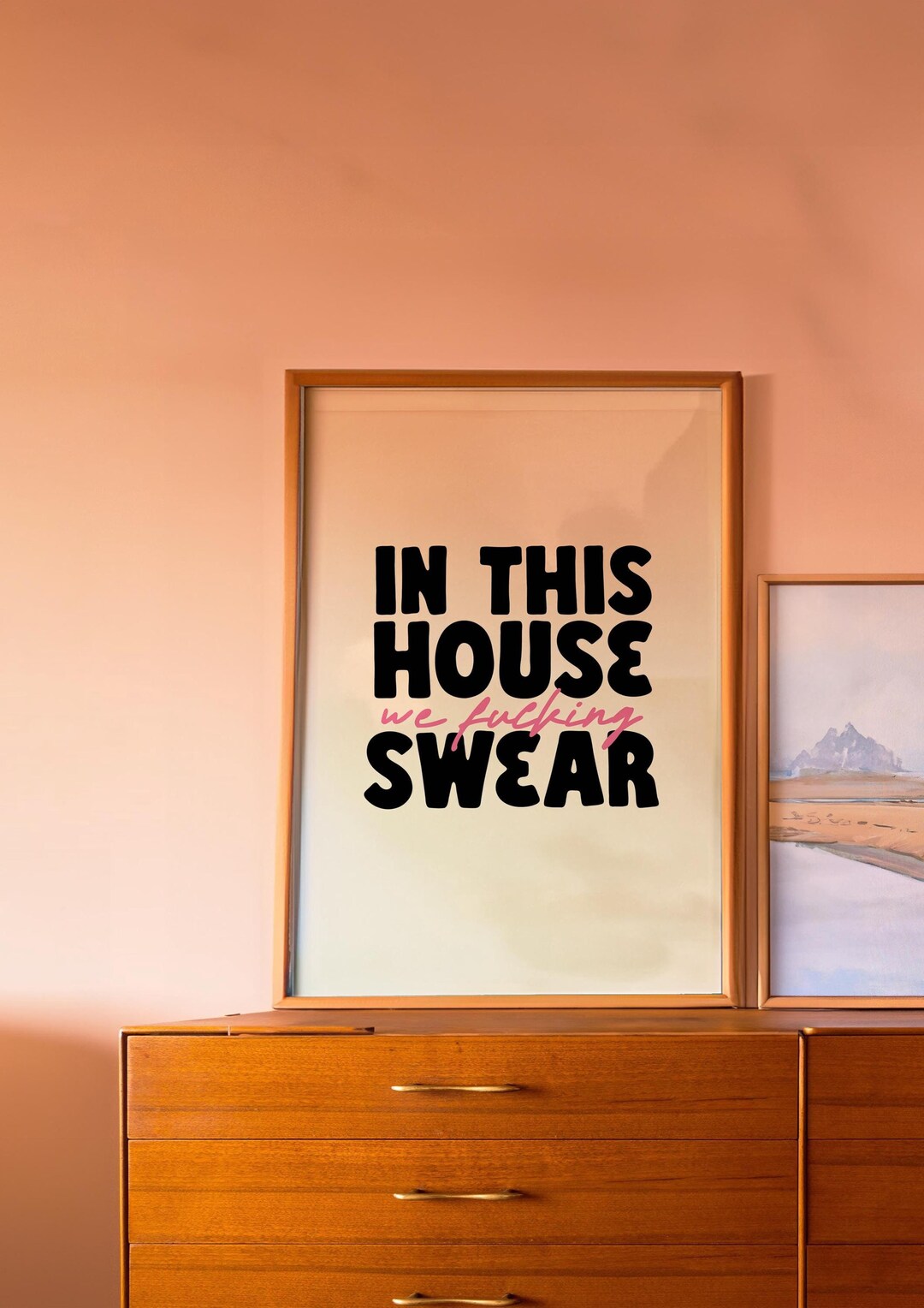Funny in This House We Swear Digital Print | Trendy Apartment Posters ...