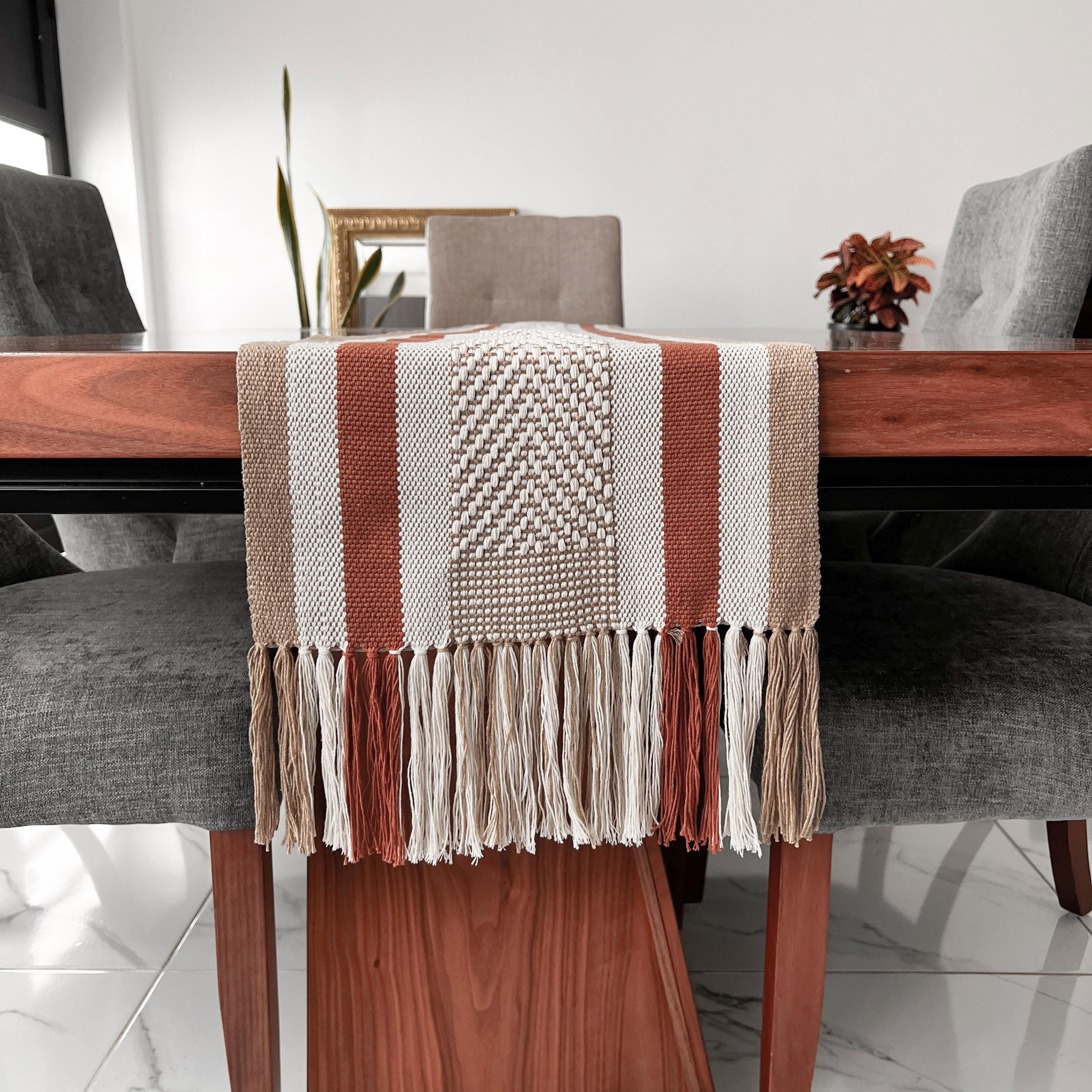 Handwoven Table Runner on a Backstrap Loom by Artisans From Oaxaca ...