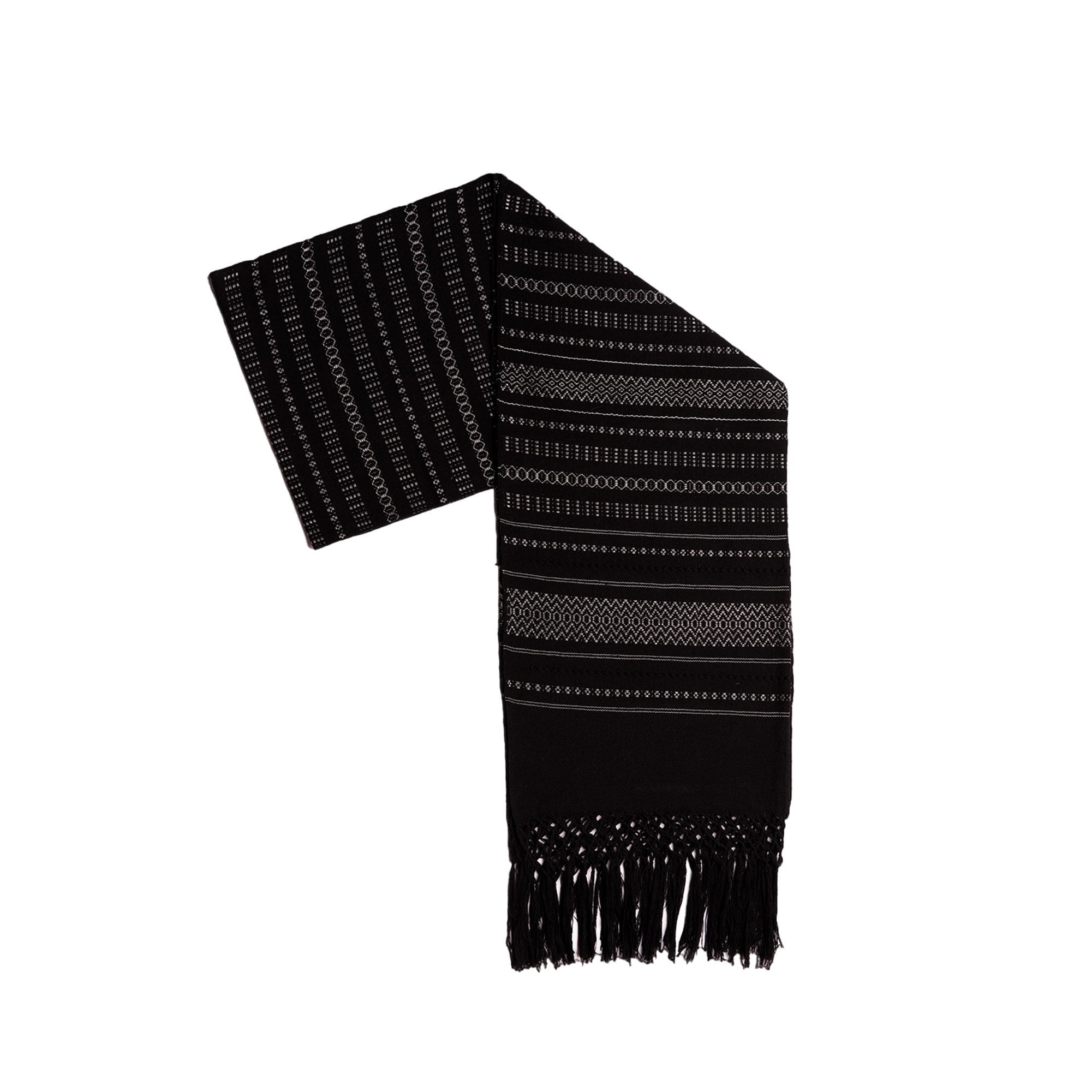 Cotton and Silk Rebozo Woven on a Pedal Loom/ Mexican Black Rebozo With ...