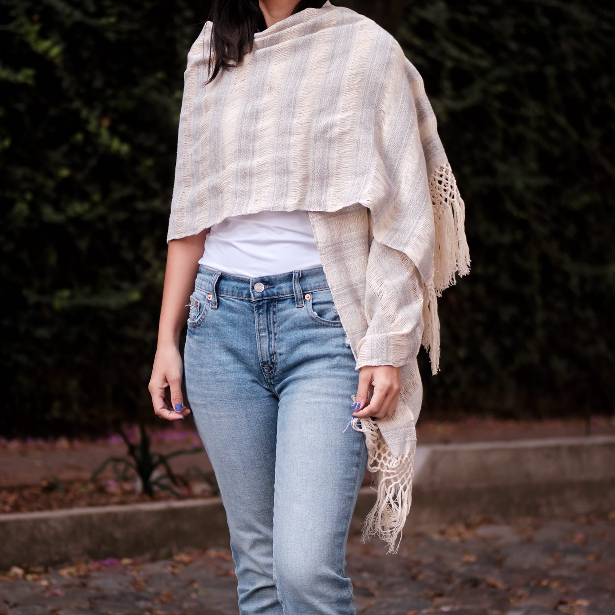 Frayed Cotton Rebozo Woven on a Pedal Loom/ Handmade Mexican - Etsy