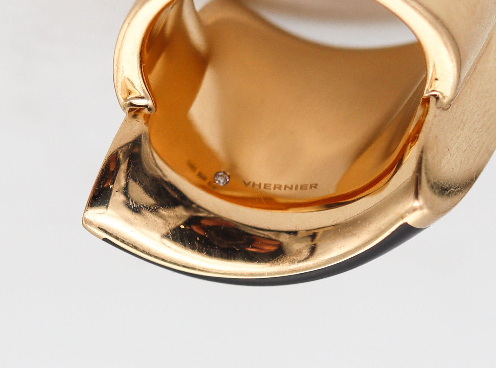 Vhernier Milano Large Sculptural Fibula Cocktail Ring in Solid 18kt ...