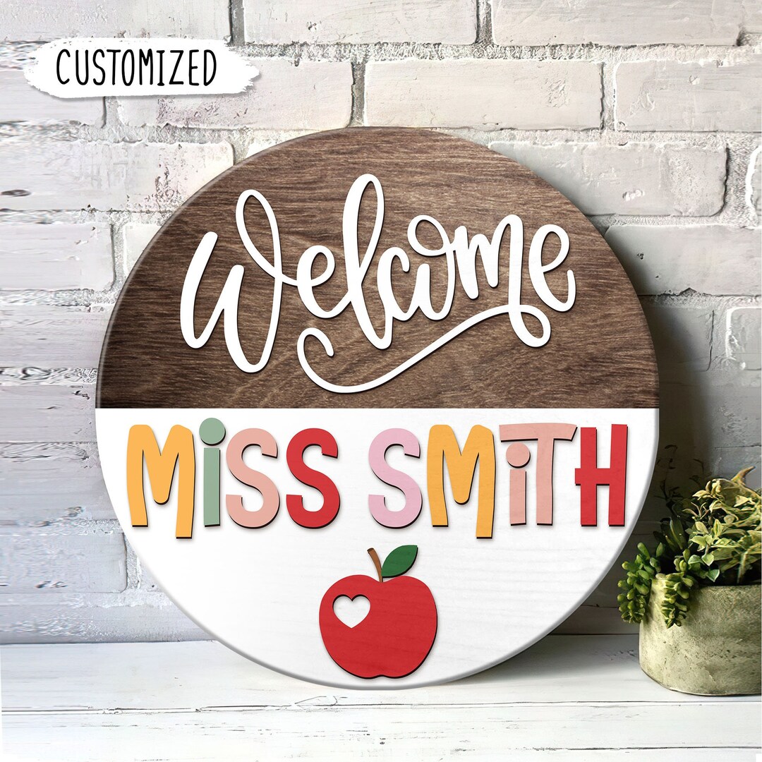 Personalized Teacher 3D Door Sign, Teacher Gifts, Teacher Welcome Sign ...