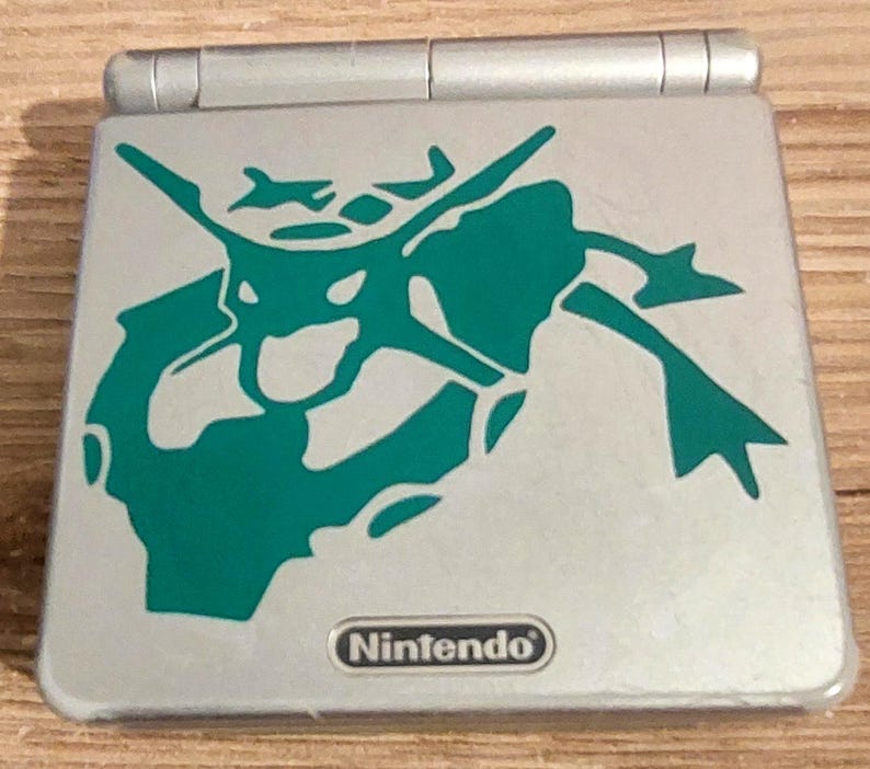 Gameboy Advance SP Rayquaza Vinyl Decal Mod Sticker for GBA SP Foil ...