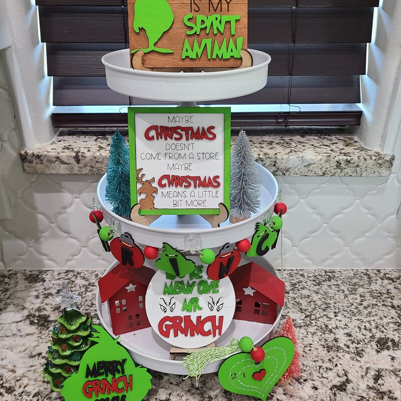 Grinch Tier Tray Decor - Etsy