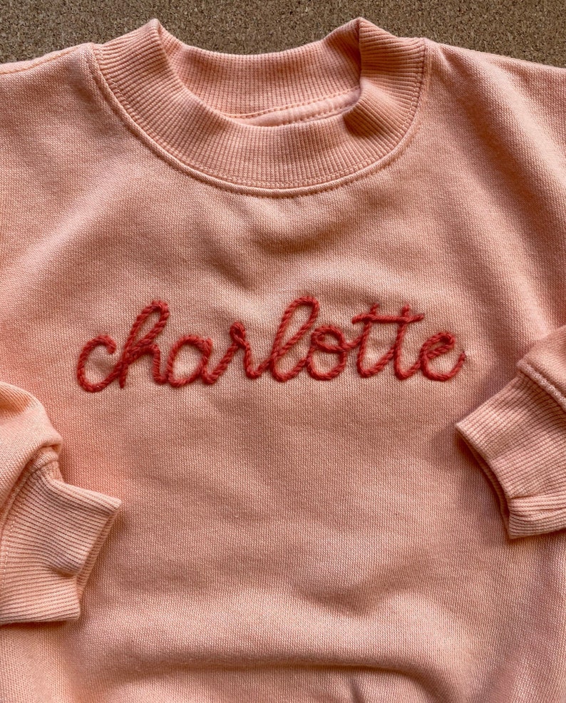 Custom Yarn Embroidered Sweatshirt ADULT Custom Name Hand - Etsy