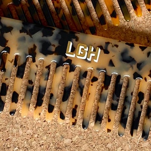 Personalized Tortoise Shell Acrylic Wide Tooth Comb | Custom ...