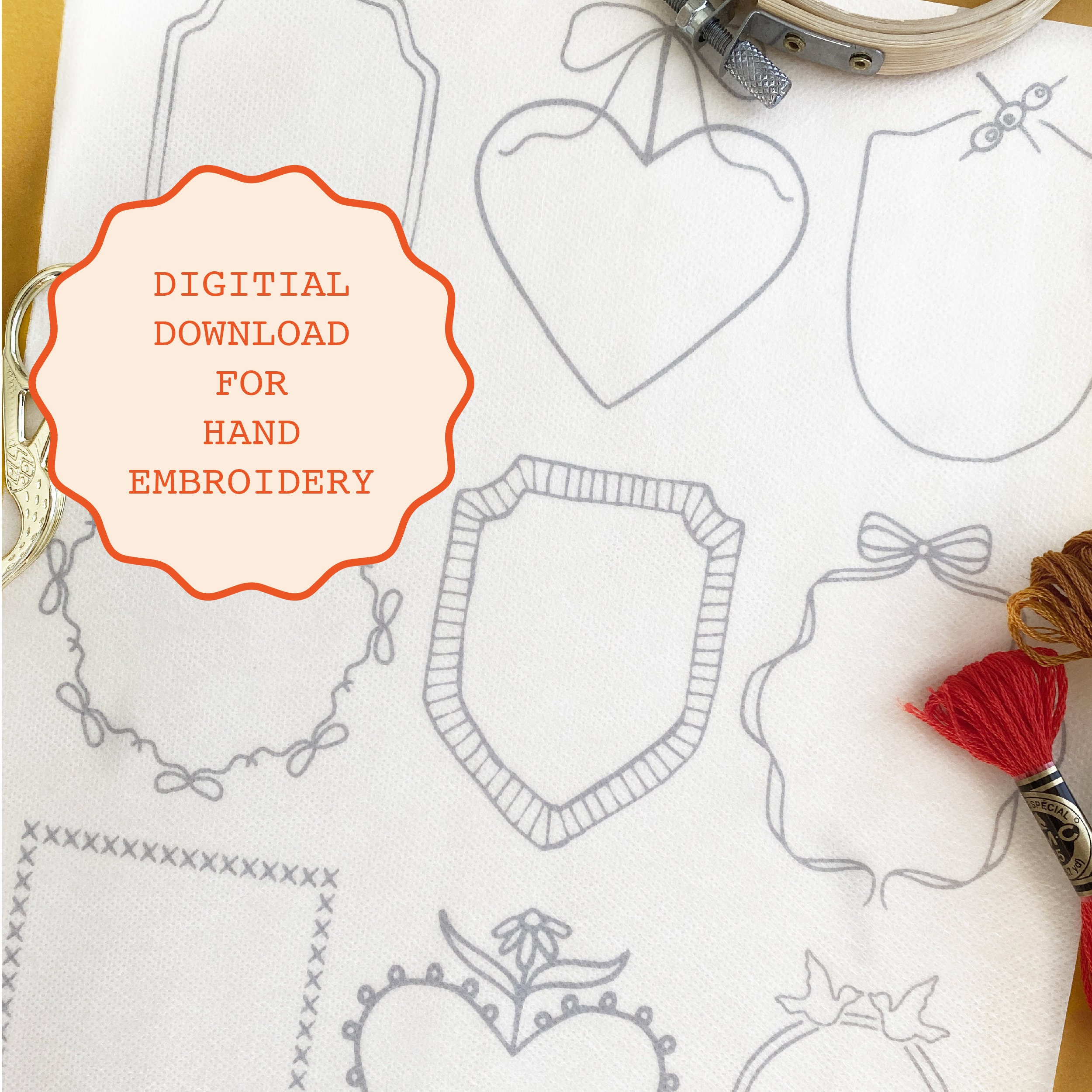 Illustrated Crest Stick Stitch Digital Download DIY Embroidery Pattern ...