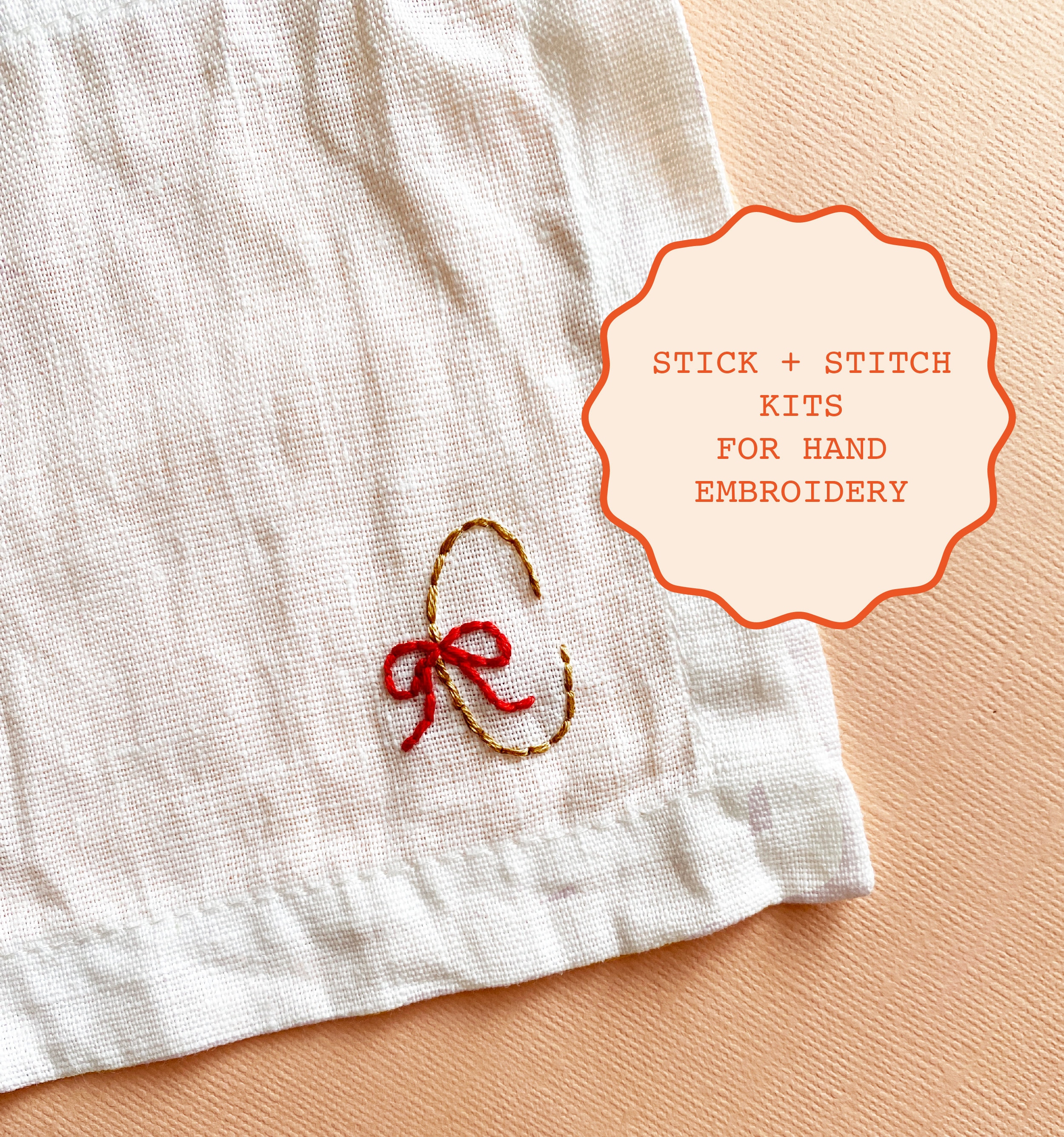 Stick and Stitch Ribbon Letter Kit DIY Embroidering Kit With Bow ...