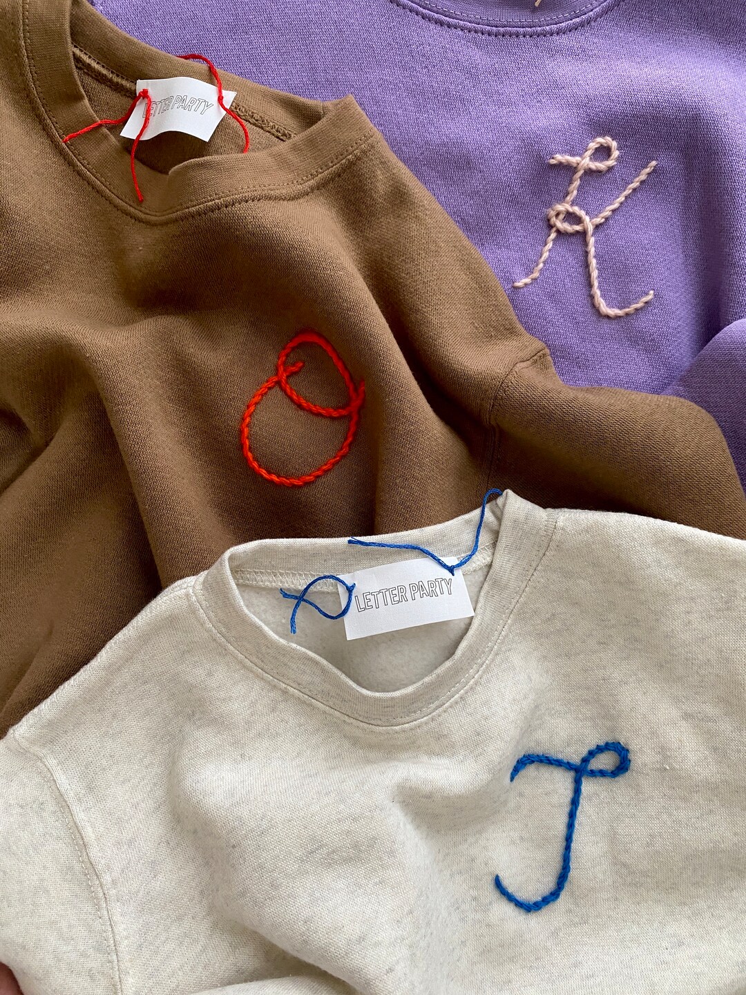 Embroidered Initial Kids Sweatshirt: Custom Monogrammed Yarn - Etsy