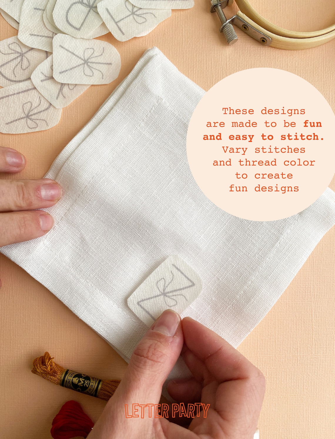 Stick and Stitch Ribbon Letter Kit DIY Embroidering Kit With Bow ...