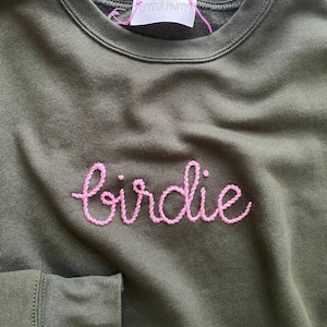 Custom Yarn Embroidered Sweatshirt: Personalized Name, Adult Sizes - Etsy