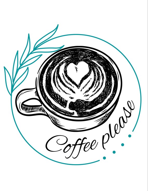 Coffee Please PNG DOWNLOAD - Etsy