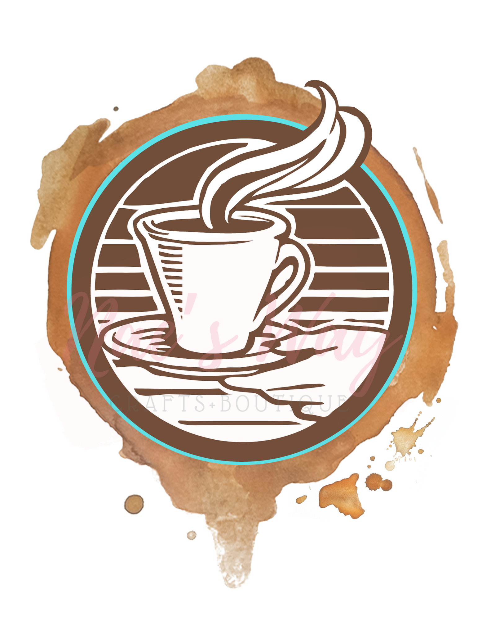 Coffee Cup Circle PNG | Download - Etsy