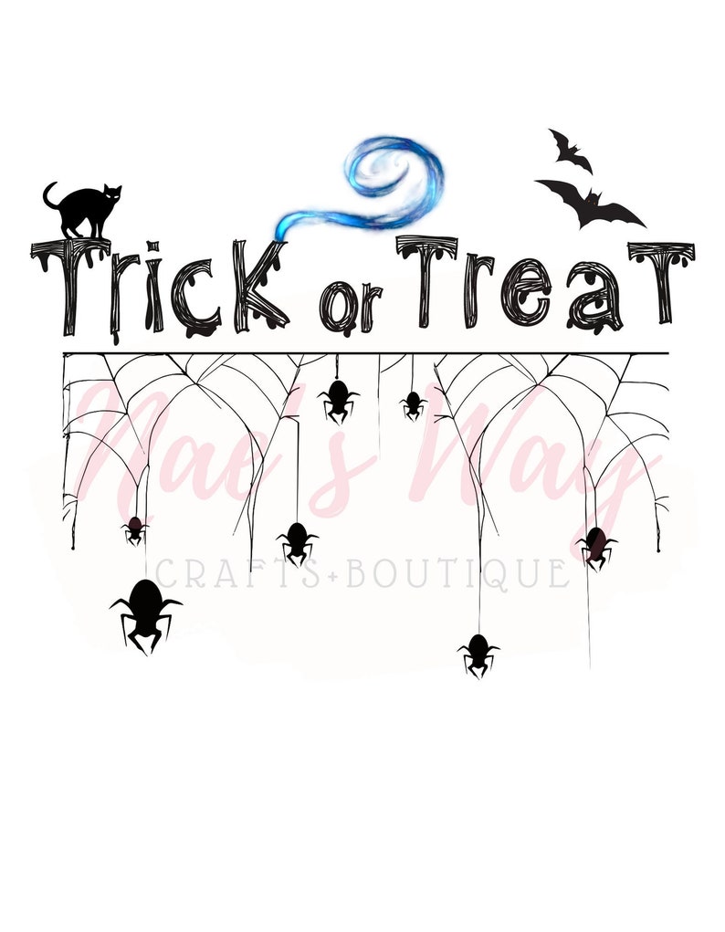 Trick or Treat Creepy PNG Download Halloween - Etsy