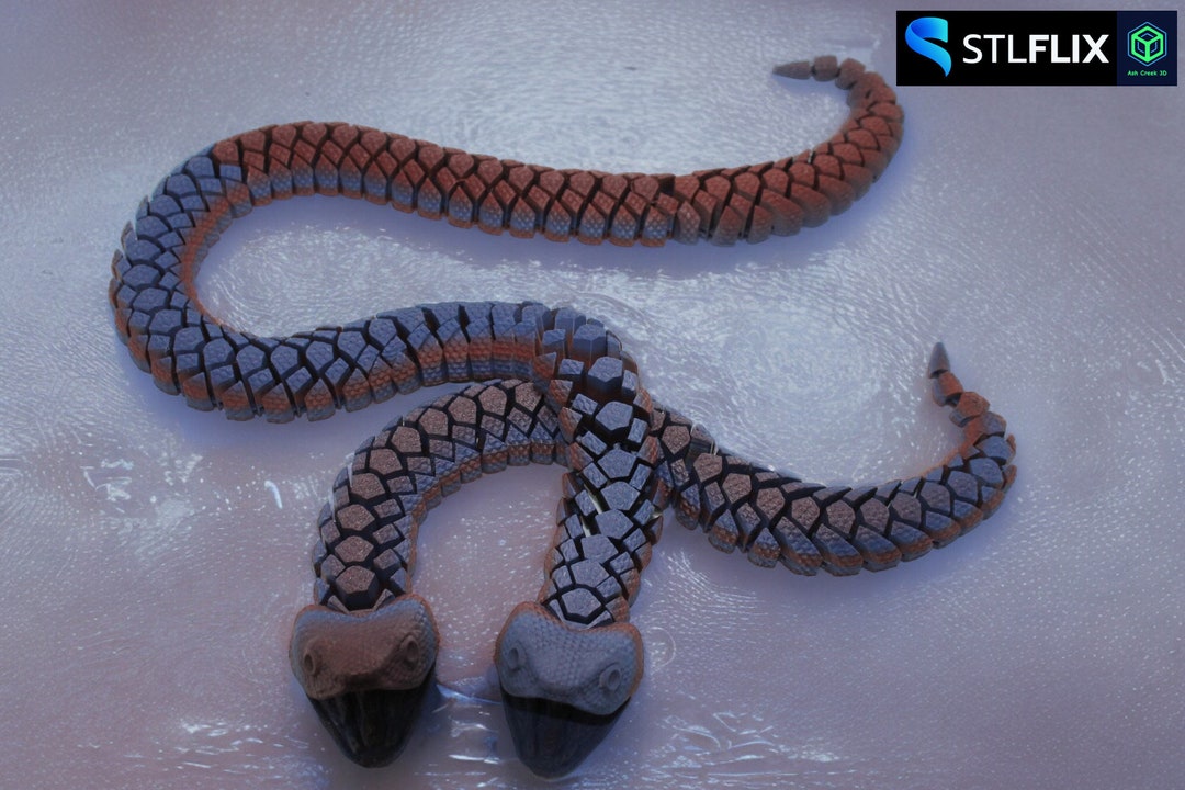 Realistic 3D Printed Bush Viper - Hand-painted, Detailed Reptile ...
