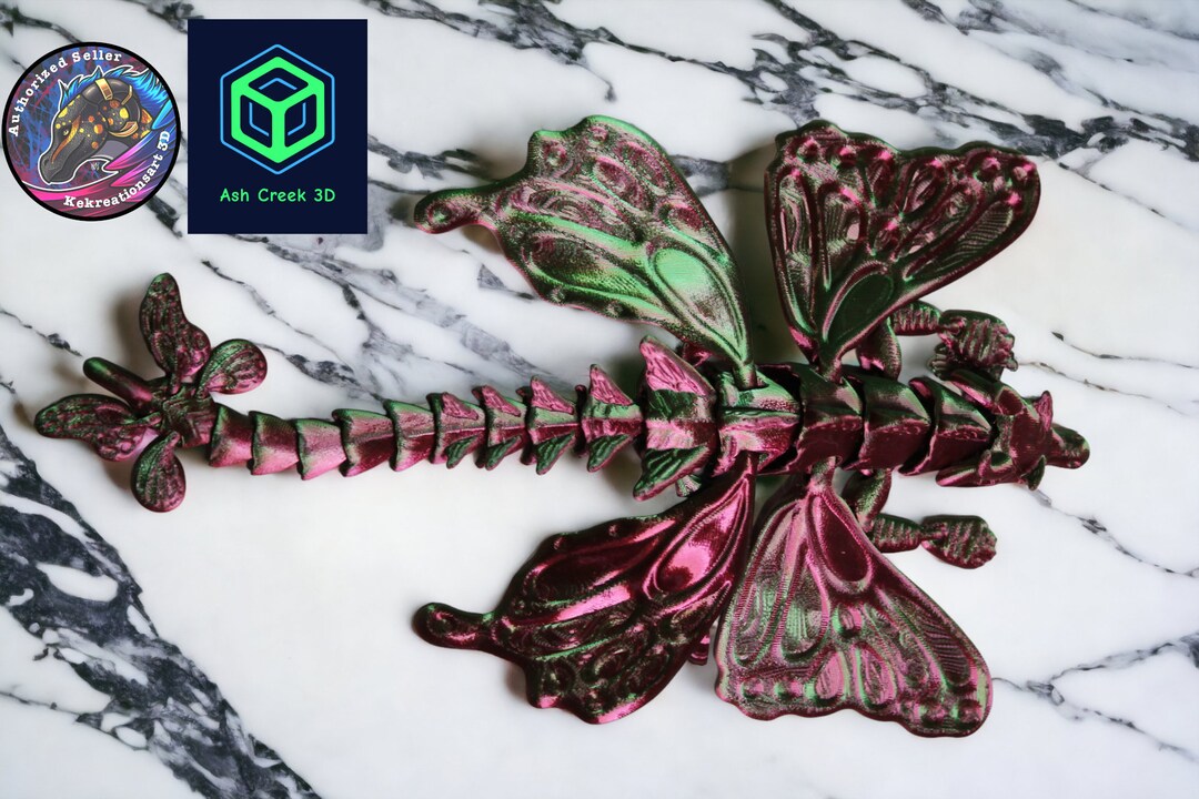 3D Printed Articulated Butterfly Dragon Fidget Toy - Etsy