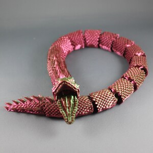 3D Printed Articulating Basilisk | Flexi Snake - Etsy