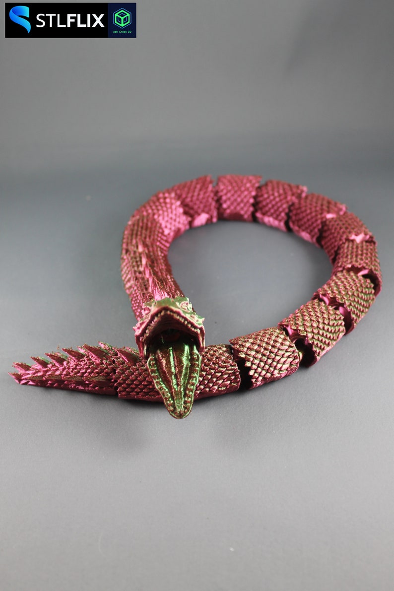 3D Printed Articulating Basilisk Flexi Snake - Etsy 3D Printed Articulating Basilisk Flexi Snake - Etsy