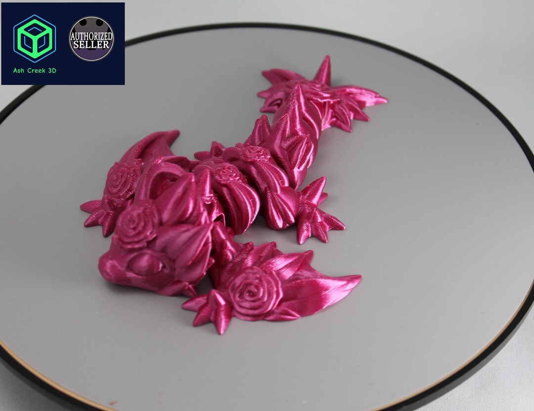 3D Printed Tiny Rose Wyvern Flexi Dragon Articulated Dragon - Etsy