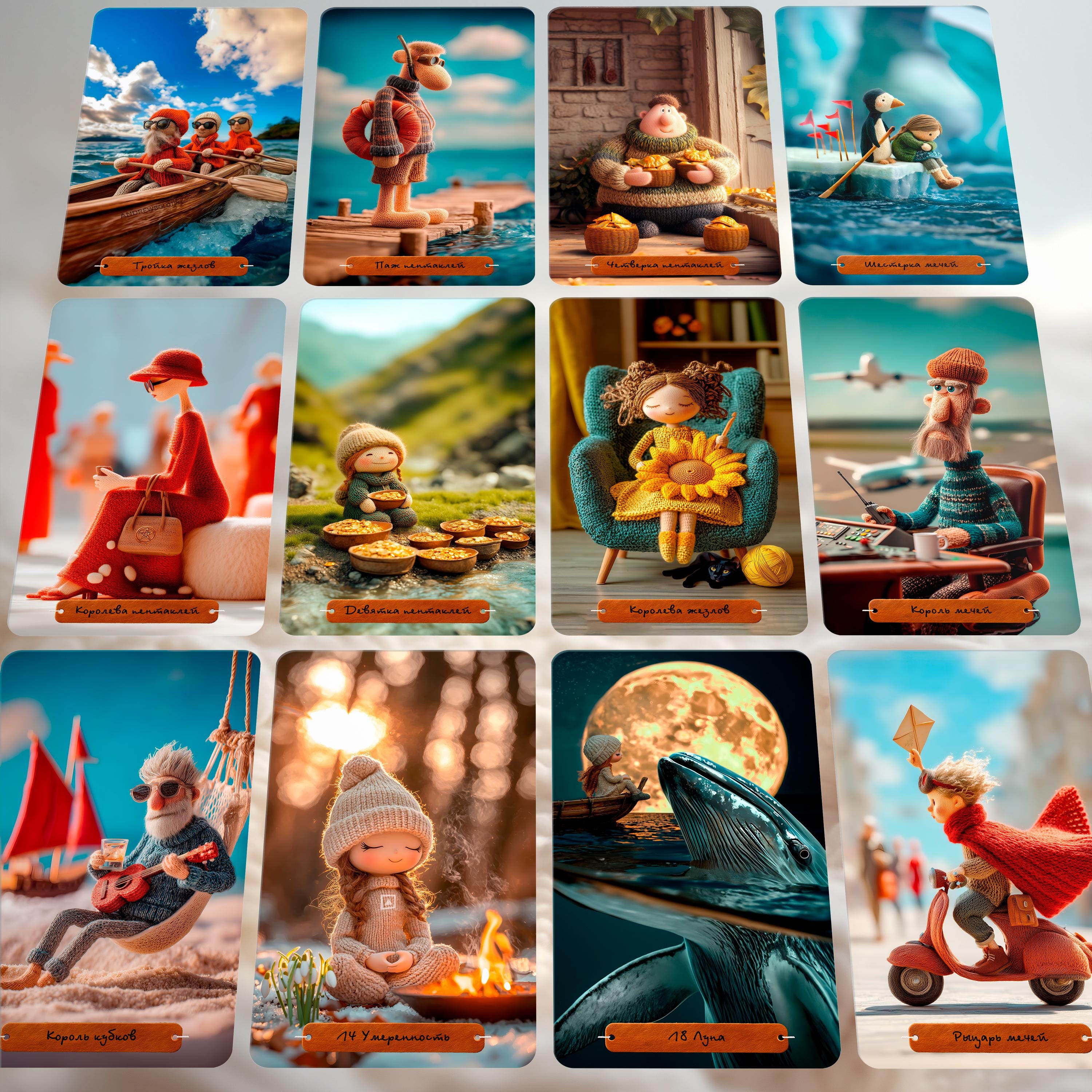 Tarot of Knitted Tales_russian Ver 78-card Deck & Guidebook. Unique ...