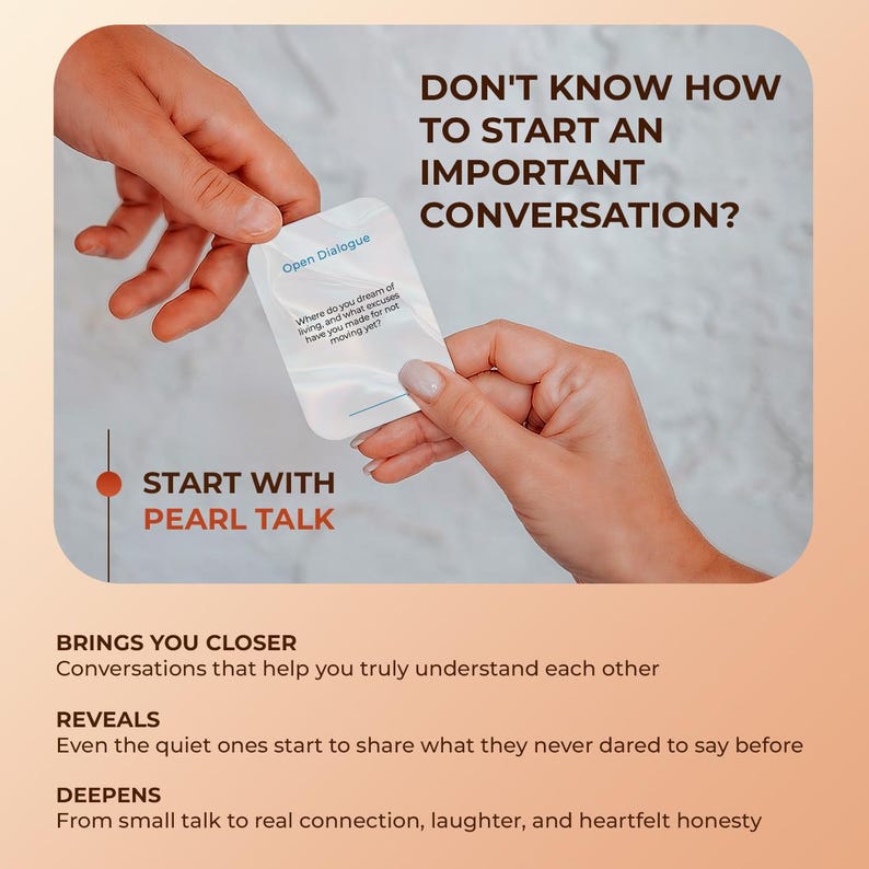 Pearl Talk Conversation Cards Game – 200 Questions for Couples, Friends ...