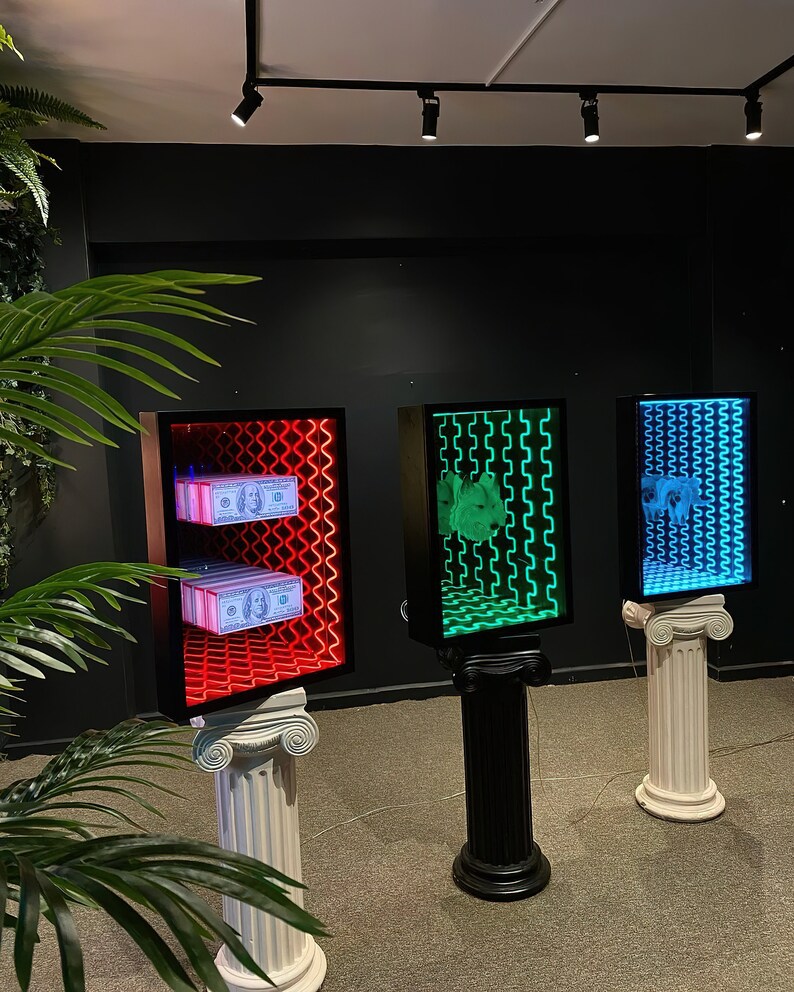 3D Neon Infinity Mirror Neon Sign Art Neon Sign Bedroom - Etsy