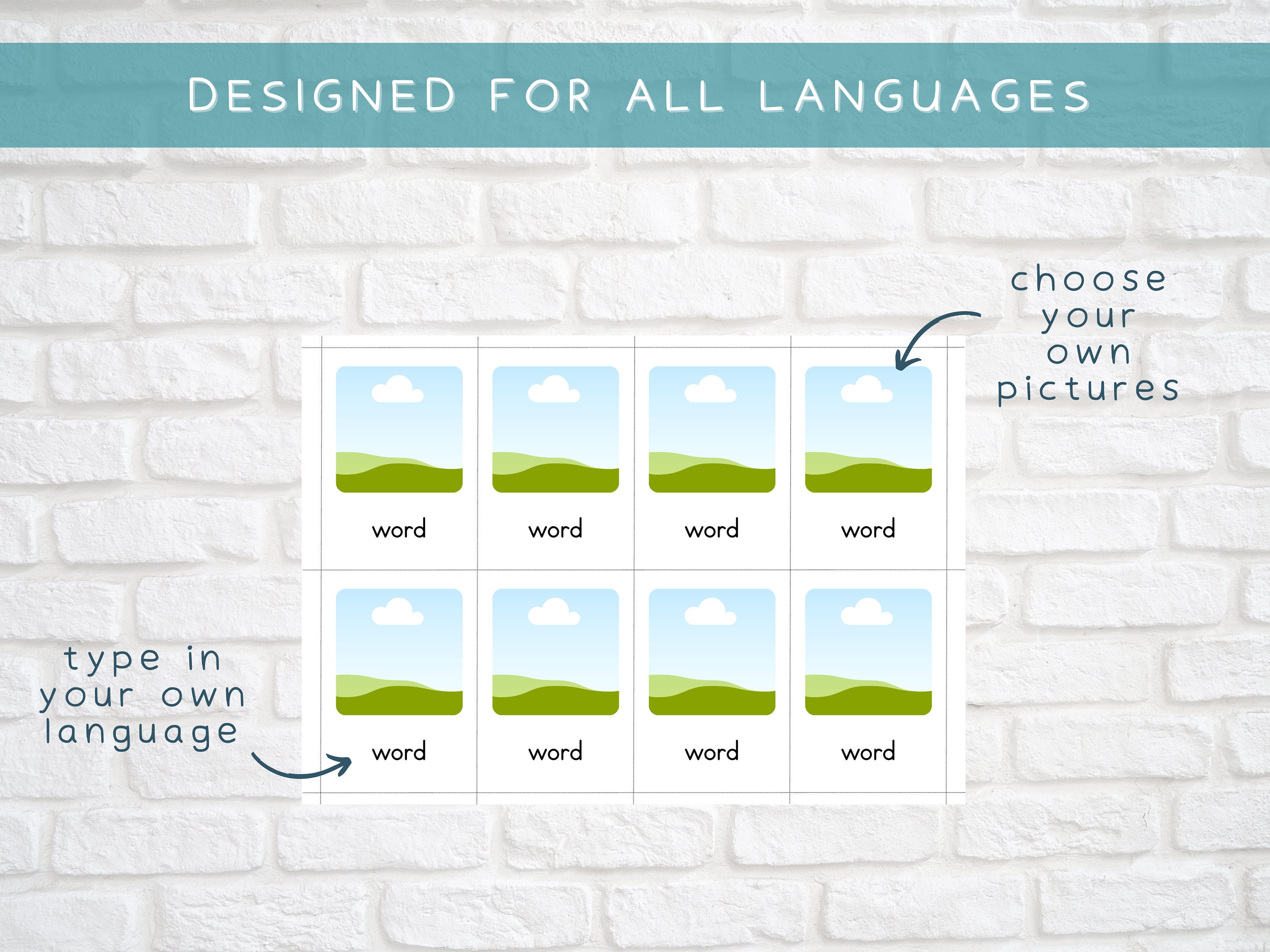 Flashcards Editable Template for Canva, DIY Flashcards for Any Language ...