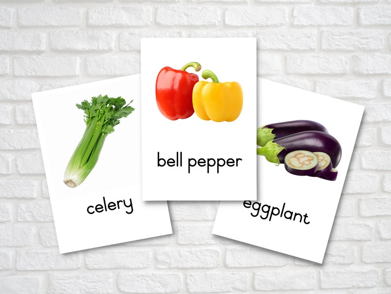 16 Vegetable Flashcards for Primary School With Realistic Images ...