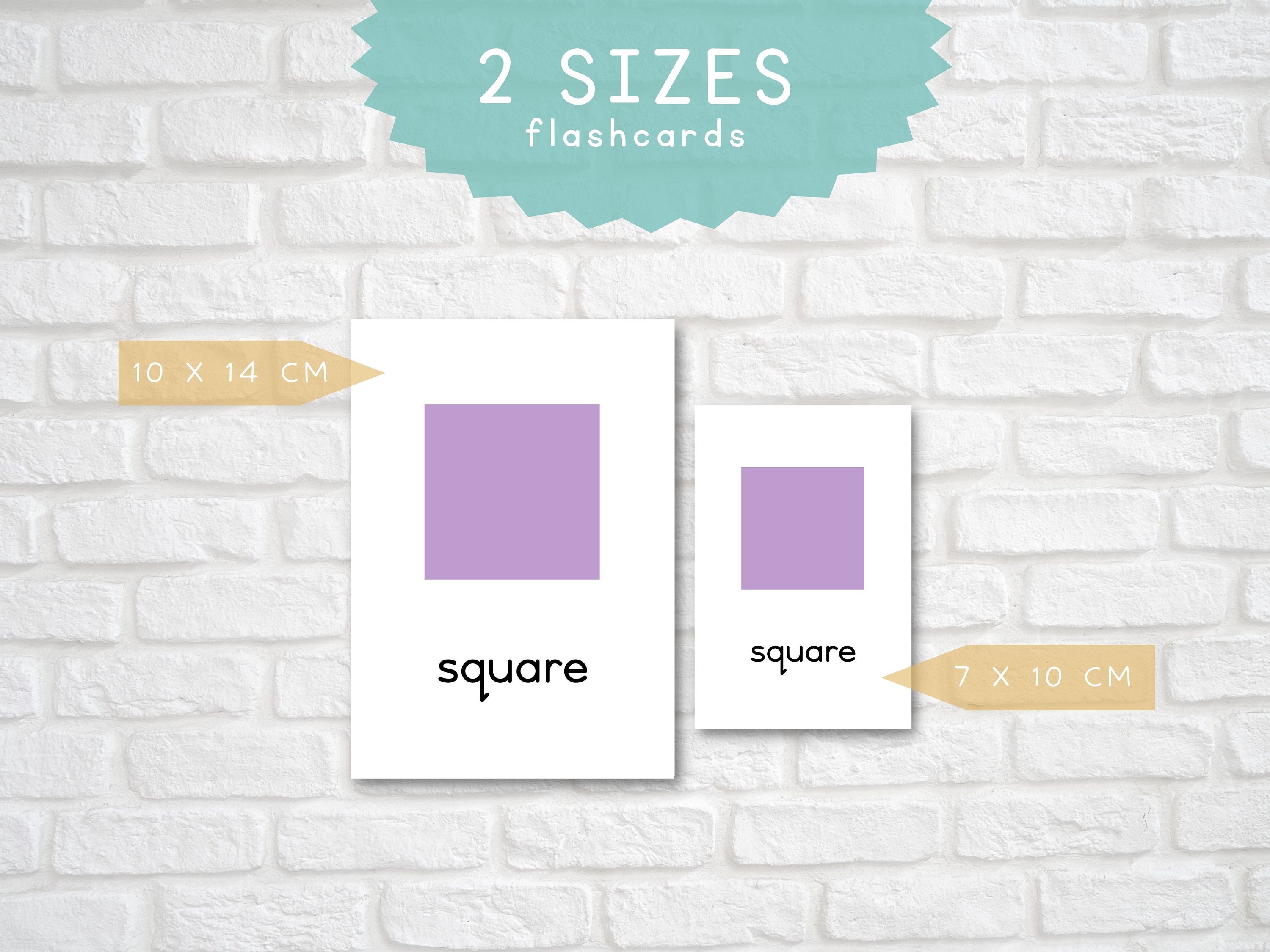 16 Shapes Flashcards for Kids With Vibrant Pictures, Montessori ...