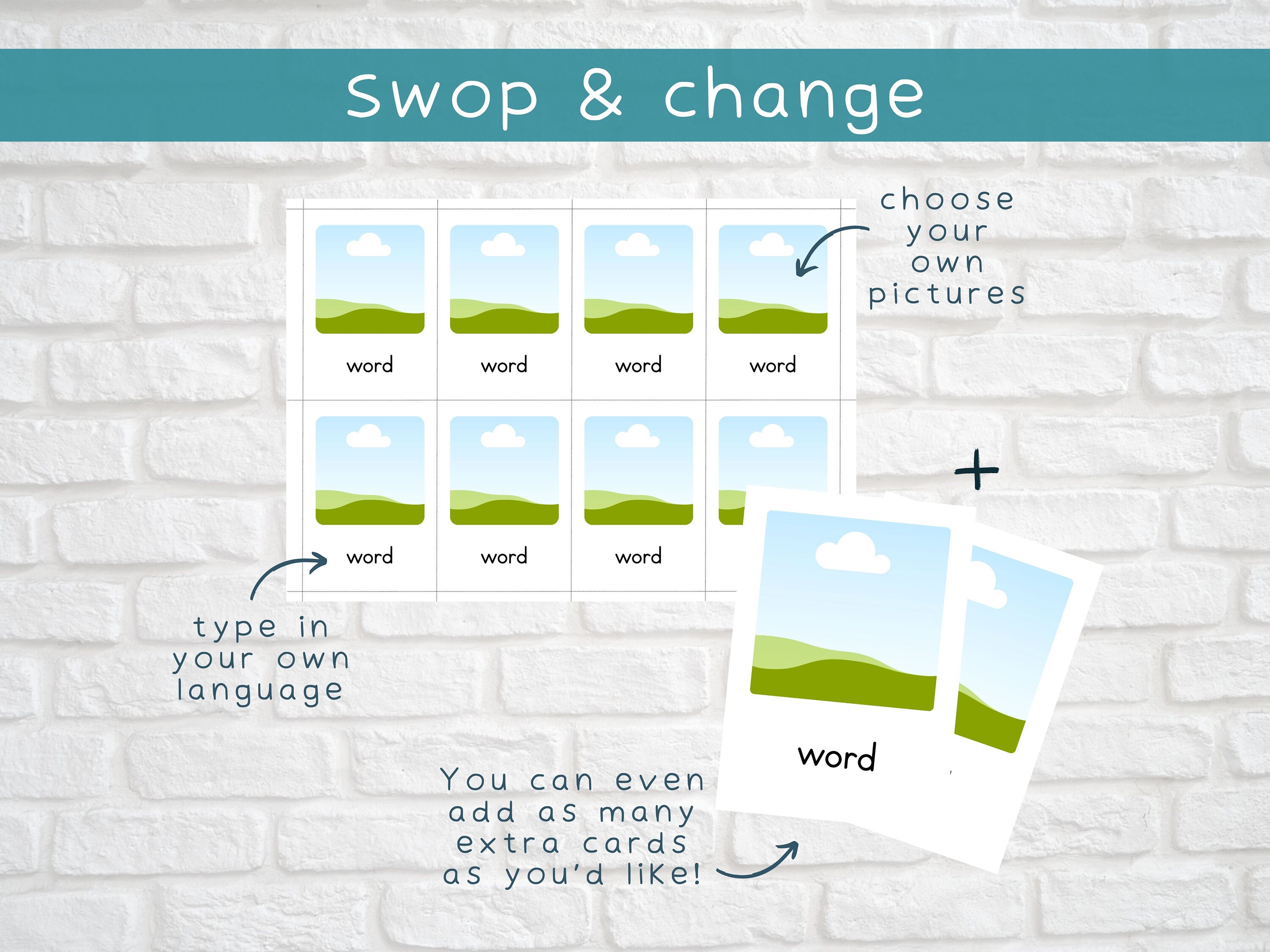 Dinosaurs Editable Flashcards for Canva, DIY Flashcards for Any ...