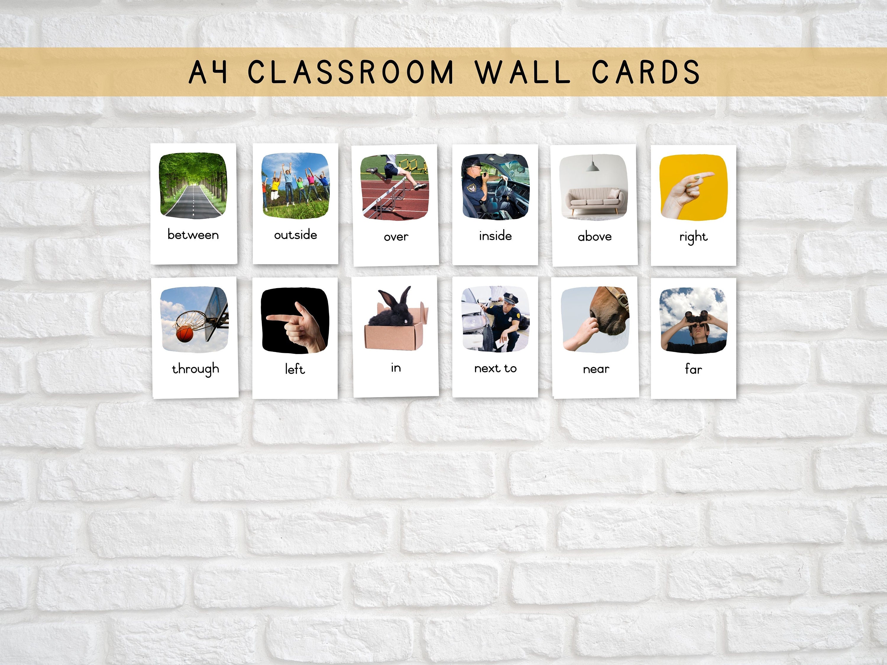 16 Preposition Flashcards for Kids With Real Photos, Montessori Teacher ...
