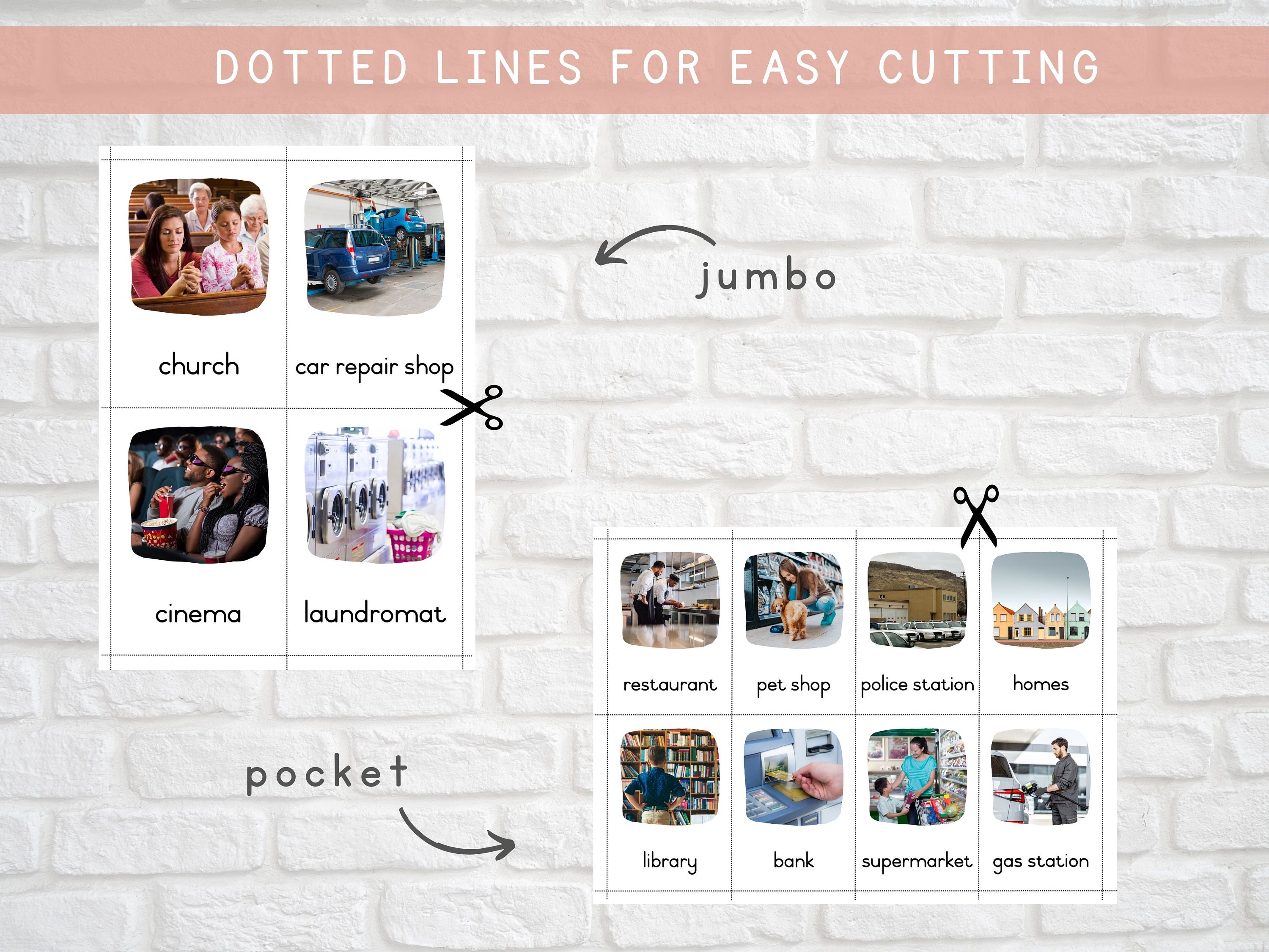 16 Places in My Community Flashcards for Young Learners, Real Photos ...