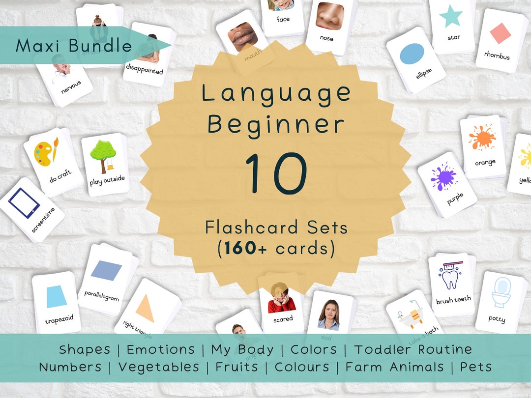 Maxi Flashcard Bundle for Language Beginners, Montessori Favorite ...