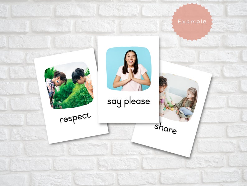 Good Manners Flashcards – Editable Social Skills Canva Template ...