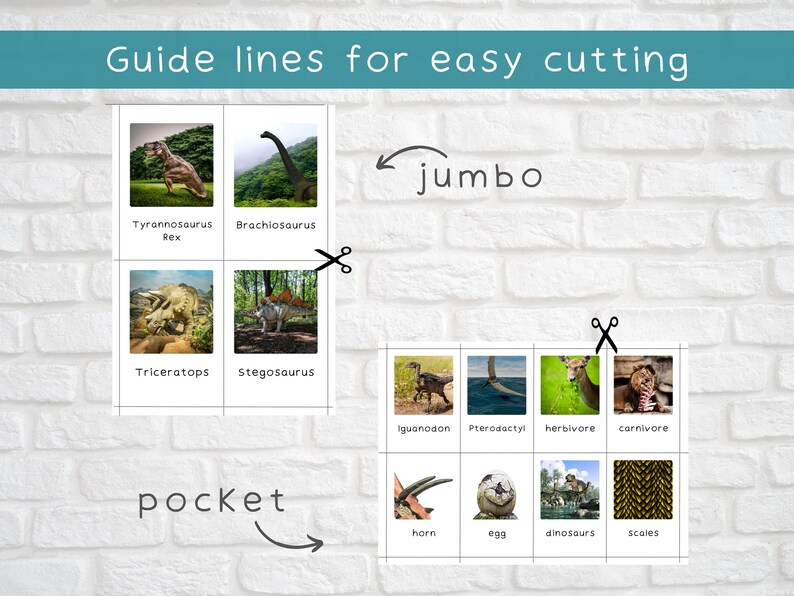 Dinosaur Flashcards Canva Template | Editable Vocabulary Cards (instant ...