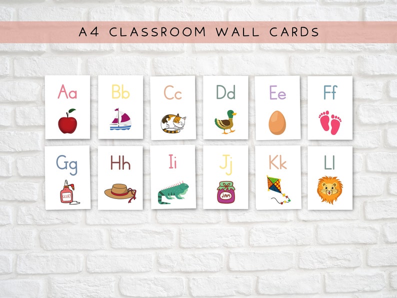 Alphabet Flashcards for Kids, Montessori Flashcards, Pre-school Cards ...