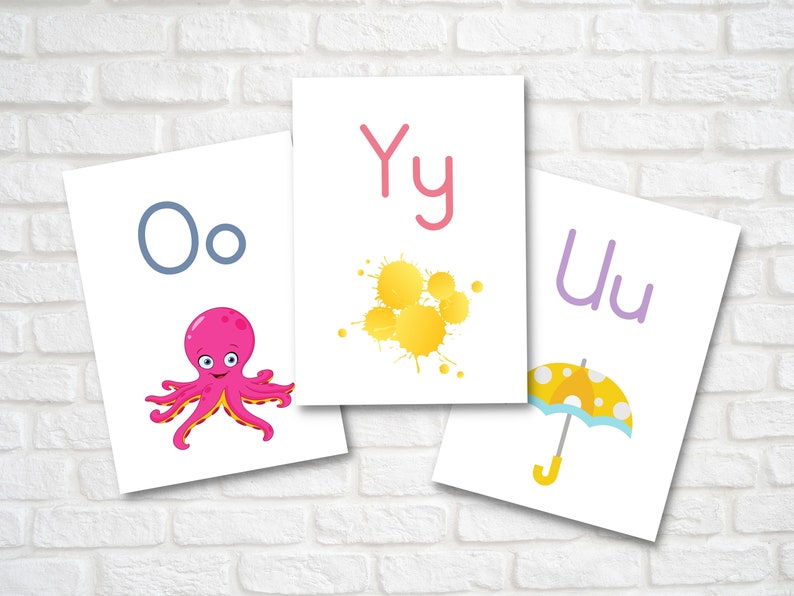 Alphabet Flashcards for Kids, Montessori Flashcards, Pre-school Cards ...