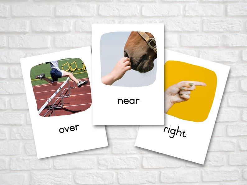 16 Preposition Flashcards for Kids With Real Photos, Montessori Teacher ...