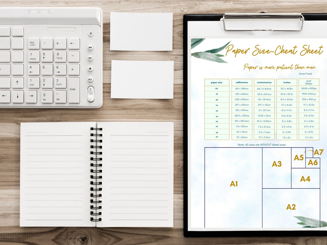 Cheat Sheet Paper Sizes Paper Dimensions According to Mm Cm in and Px ...