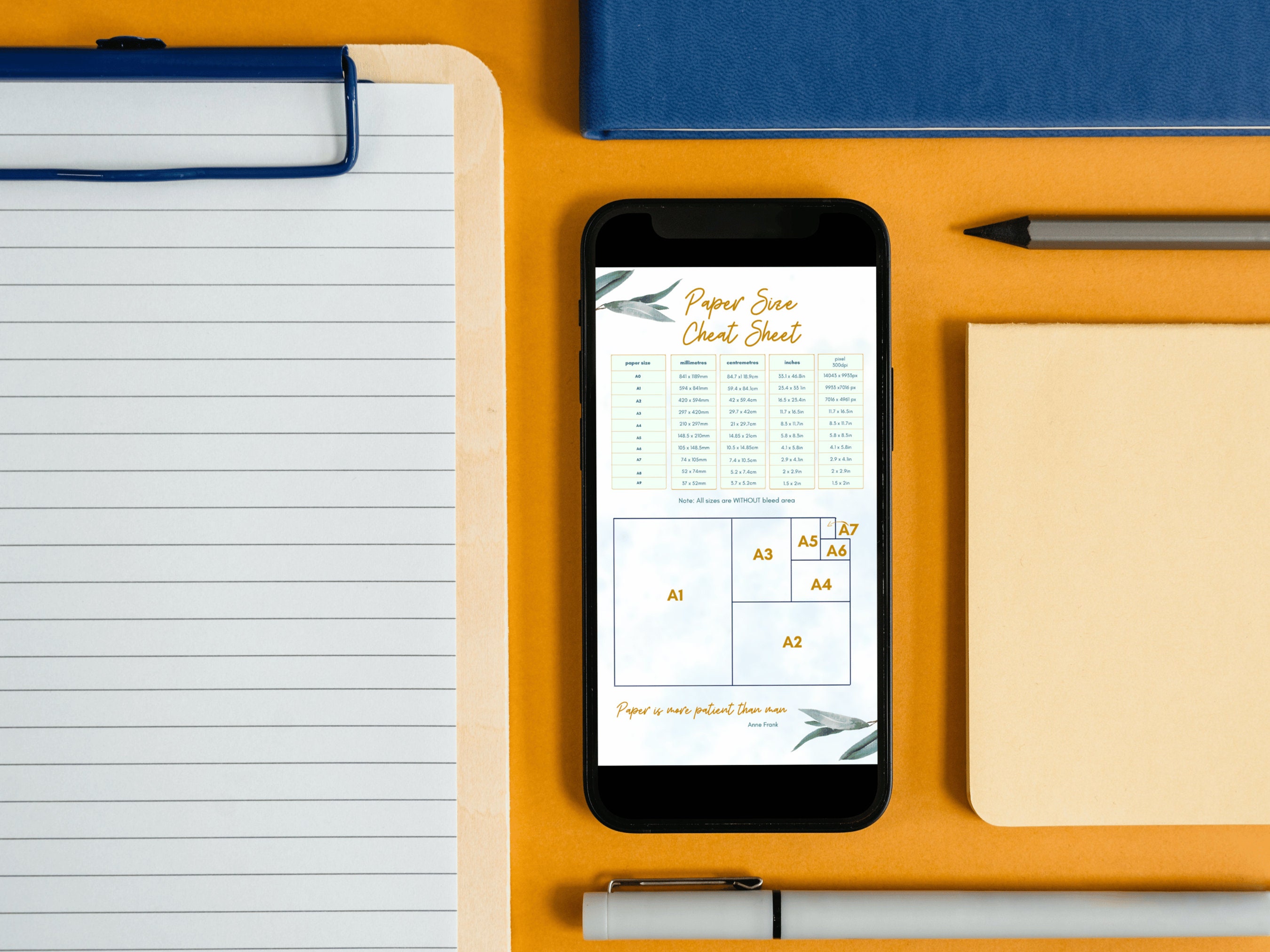 Cheat Sheet Paper Sizes Paper Dimensions According to Mm Cm in and Px ...