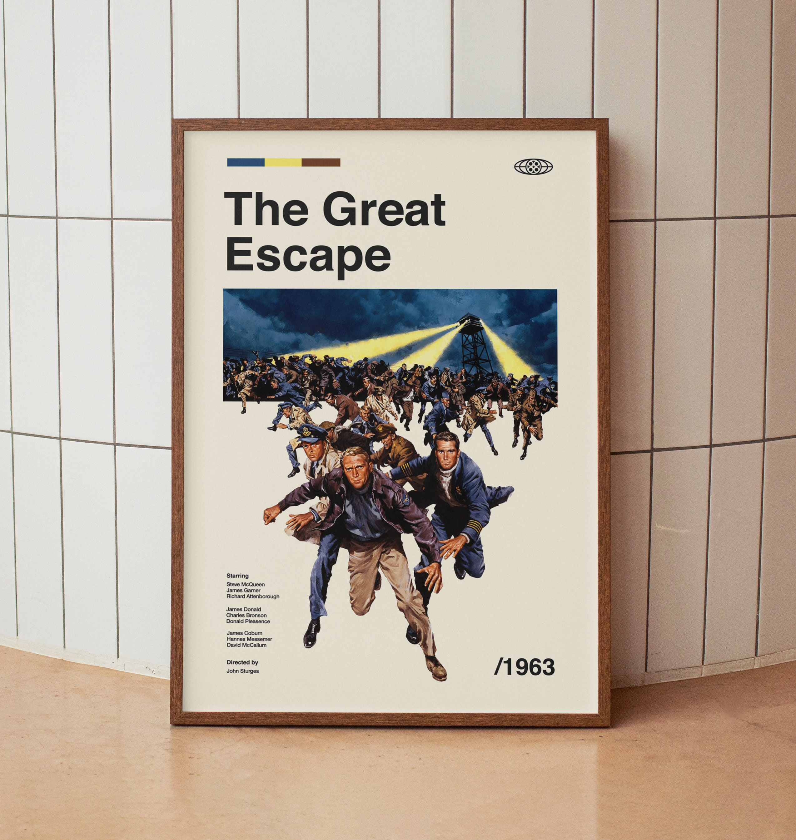 The Great Escape Vintage Movie Poster - Minimalist Midcentury Wall Art ...