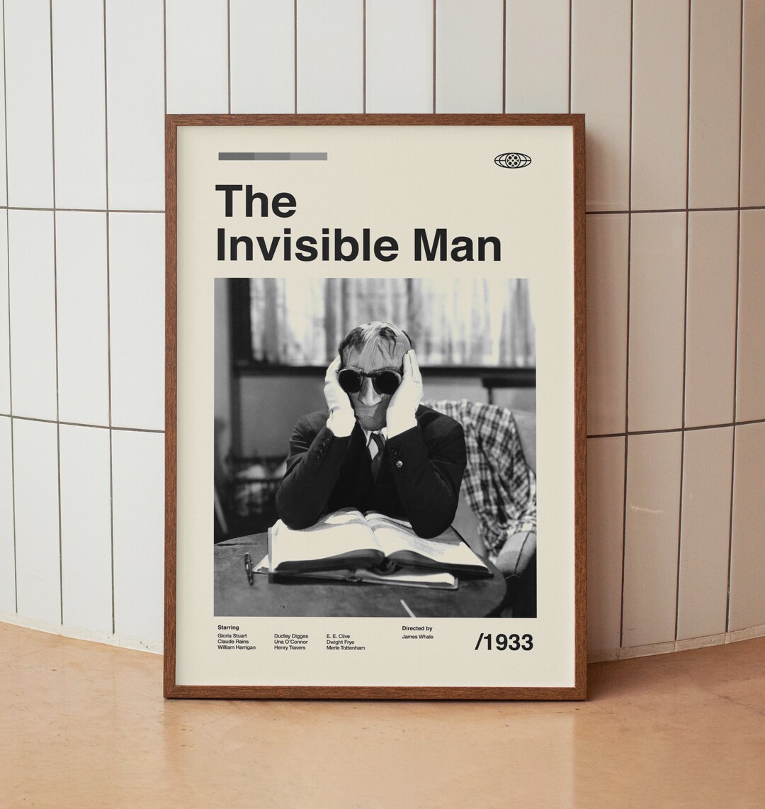 The Invisible Man Wall Art Print - Classic American Film Poster ...