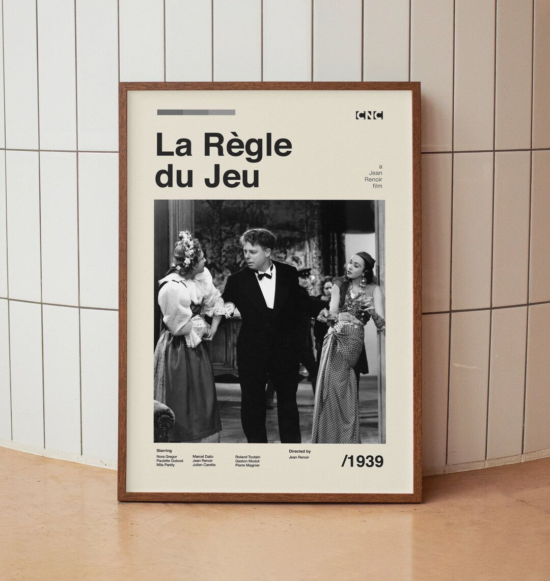 La Règle Du Jeu (the Rules of the Game) Vintage Minimalist Movie Poster ...