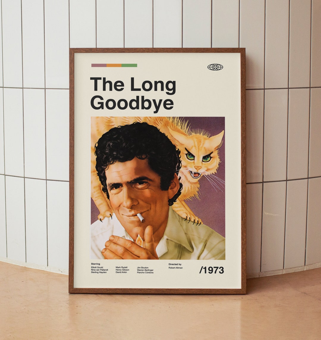 The Long Goodbye Vintage Minimalist Movie Poster - Film Noir Detective ...